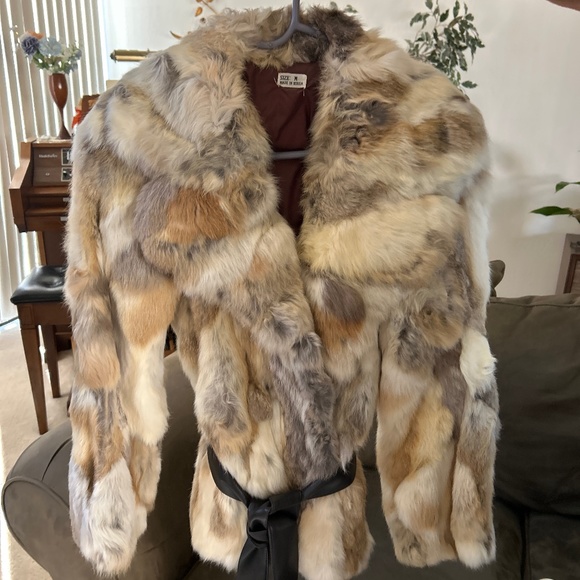 Jackets & Coats | Vintage Belted Rabbit Fur Jacket | Poshmark